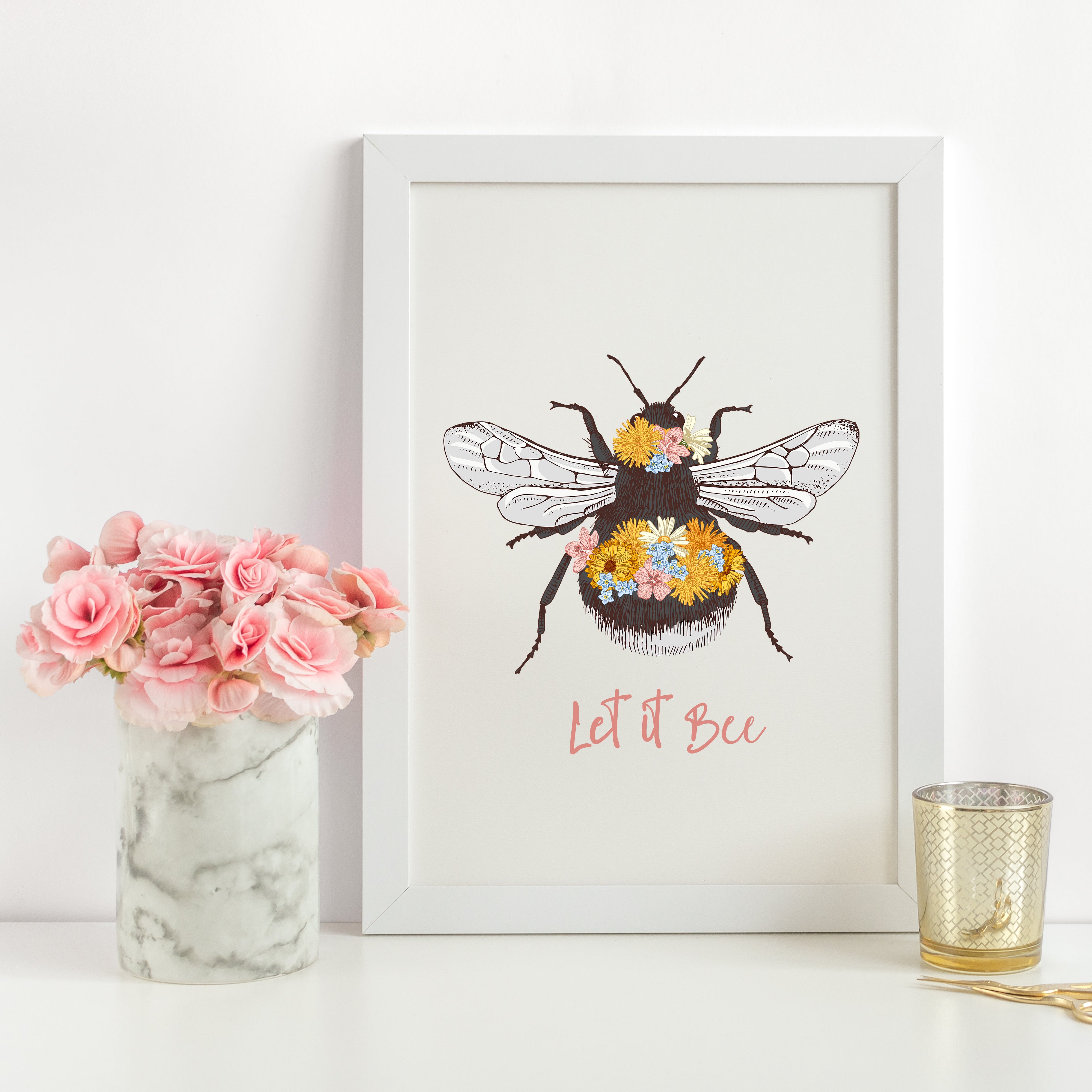 "Let It Bee" A4 Art Print – HexNex Jewellery