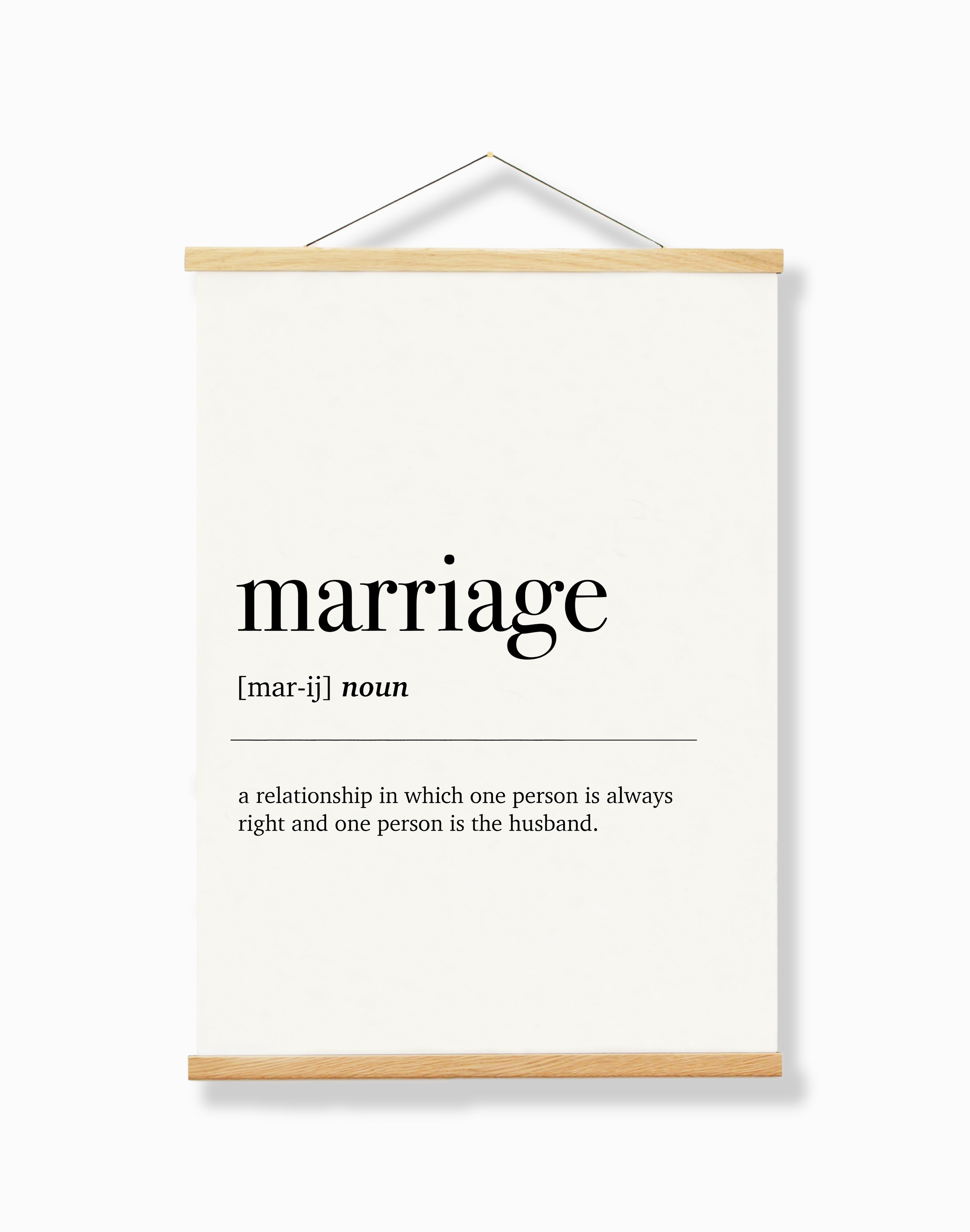Marriage Dictionary Definition A4 Print – HexNex Jewellery