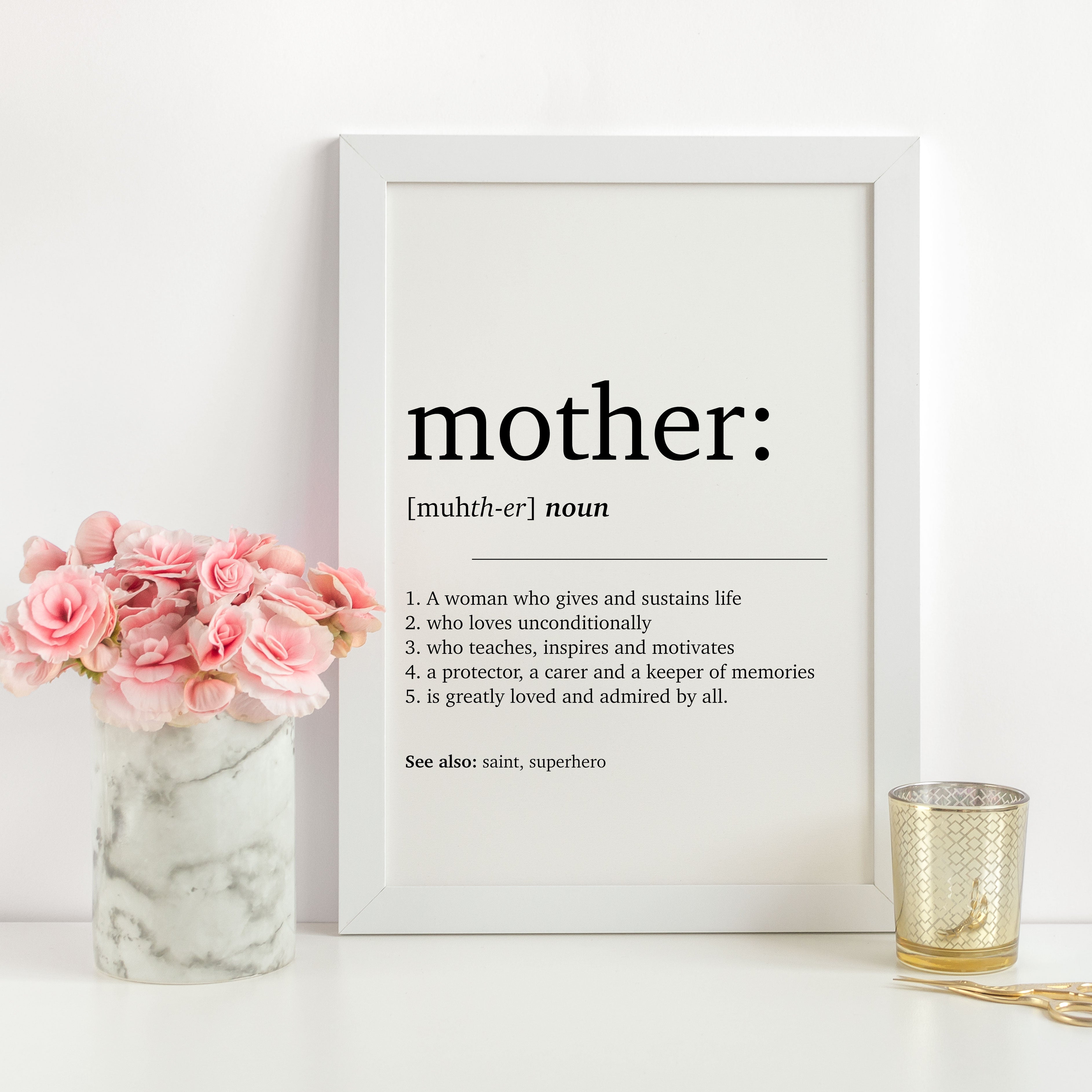 Mother Dictionary Definition A4 Print – HexNex Jewellery